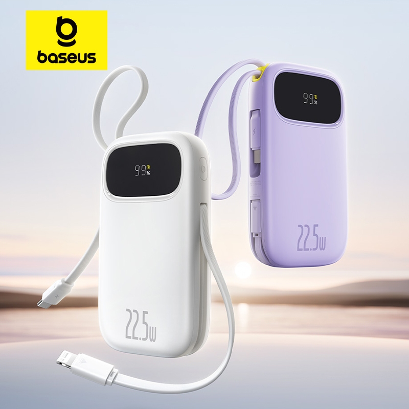 Baseus Power Bank PD Fast Charging Built in Dual-Cable Digital Display ...