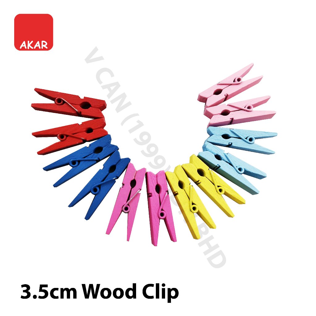 3.5cm Colored Wooden Clips / Mini Wooden Color Clips (3.5 cm Color Wood ...