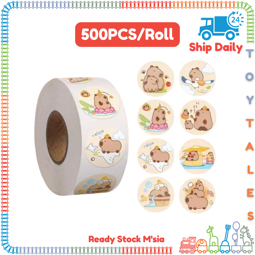 ToyTales CAPYBARA STICKER [ Roll ] Capybara Kapibara Tape Stiker Budak ...