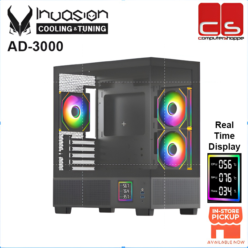 INVASION AD-3000 M-ATX Gaming Casing -(INFINITY Flashlux Fans) | Shopee ...