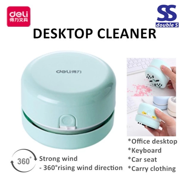 HIJAU Deli Mini Desktop Vacuum Cleaner (Green/White) | Shopee Philippines