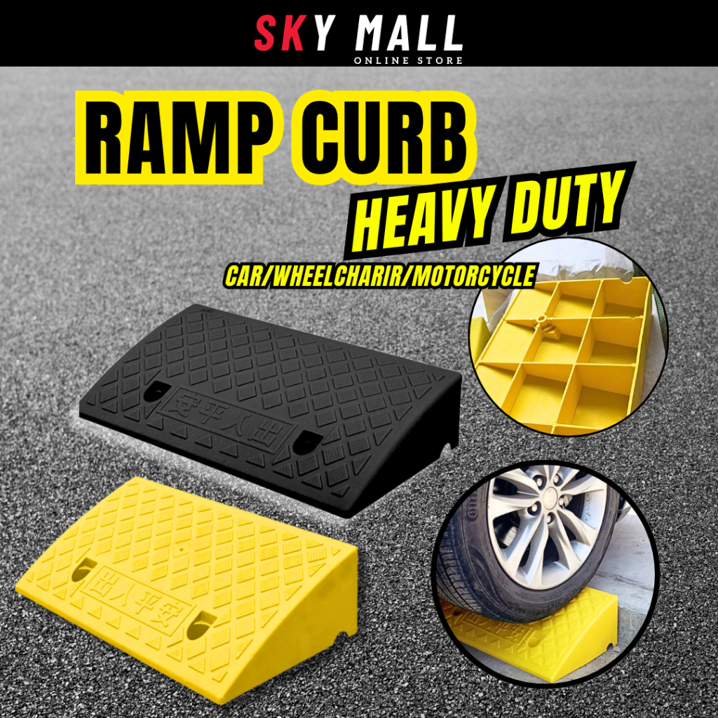 Heavy Duty Rubber Road Driveway Curb Ramp Kerb Wheelchair Car Bike Motorcycle Ramps Garage ...