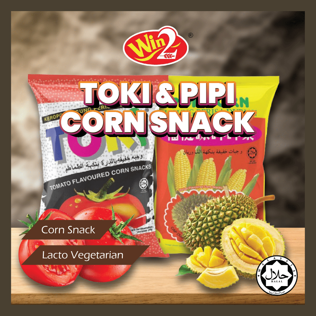 POPCORN DURIAN FLAVOURED CORN SNACK/Toki,Keropok Jagung Perisa Tomato ...