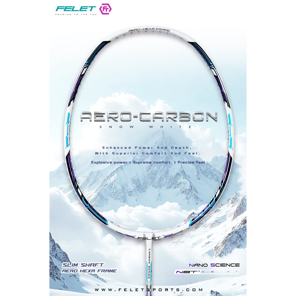 Felet Aero Carbon Snow White Badminton Racket | Shopee Philippines