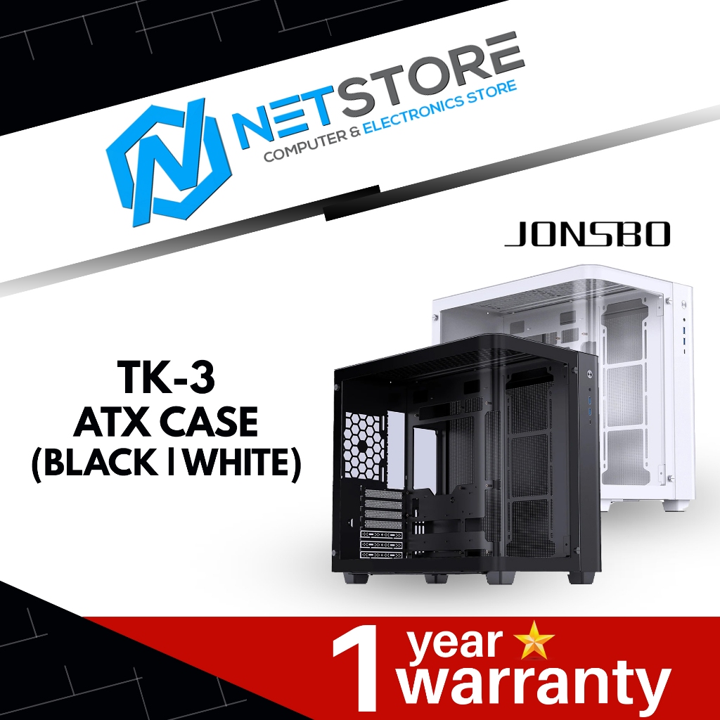 JONSBO TK-3 ATX CASE - (BLACK WHITE) | Shopee Philippines