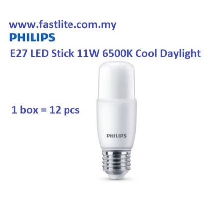 PHILIPS Essential LED Stick Bulb 11W 6500K Cool Daylight x 12 pcs ...