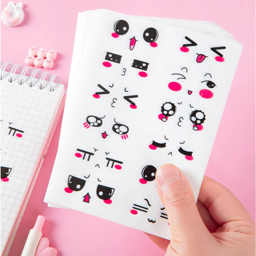 500pcs/Roll Cartoon Funny Smile Face Expression Reward Stickers 10 ...