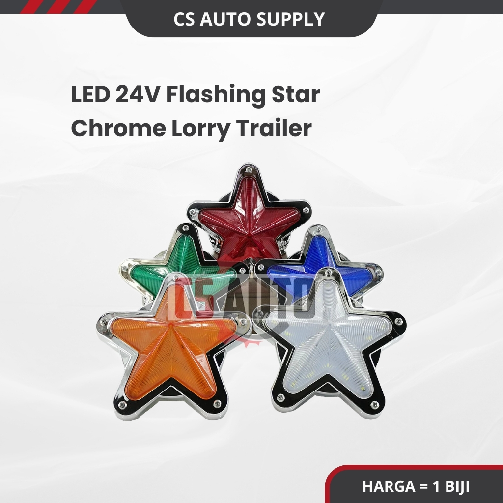 Led 24V Star Chrome Flash Light Chrome Star Truck Edge Flashing ...