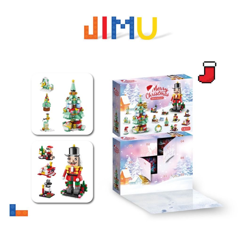 JIMU Christmas Series 8972-3 Blind Box Advent Calendar Christmas ...