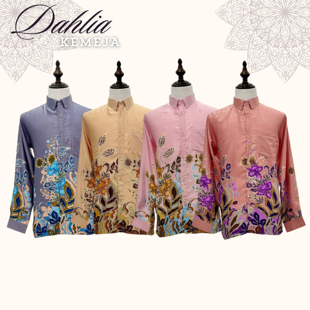 NEW COLLECTION / KEMEJA BATIK / CORAK BATIK BATIK LELAKI CORAK DAHLIA ...