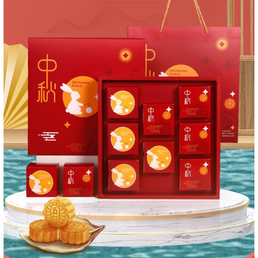 1set 6grid Mid Autumn Festival Paper DIY Handmade Mooncake Packaging ...