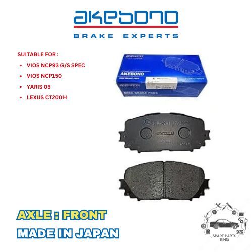 AKEBONO FRONT BRAKE PAD TOYOTA VIOS NCP93 G/S SPEC NCP150 YARIS 05 ...