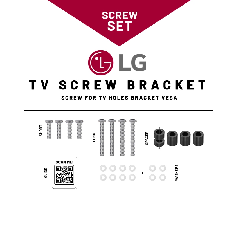 [LG] Tv Screw for TV Bracket Holes VESA Wall Mount Screw for Hanging ...
