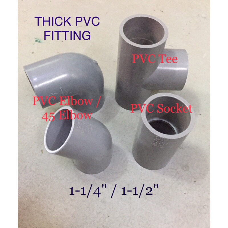 THICK PVC Socket PVC Elbow PVC 45 Elbow PVC Equal Tee 32mm 40mm 1-1/4 ...
