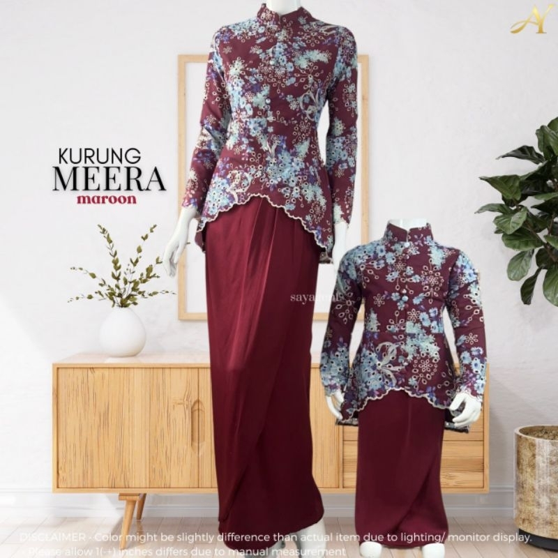 Modern Kurung matching mother and child Meera Baju raya embroidery 2025 ...