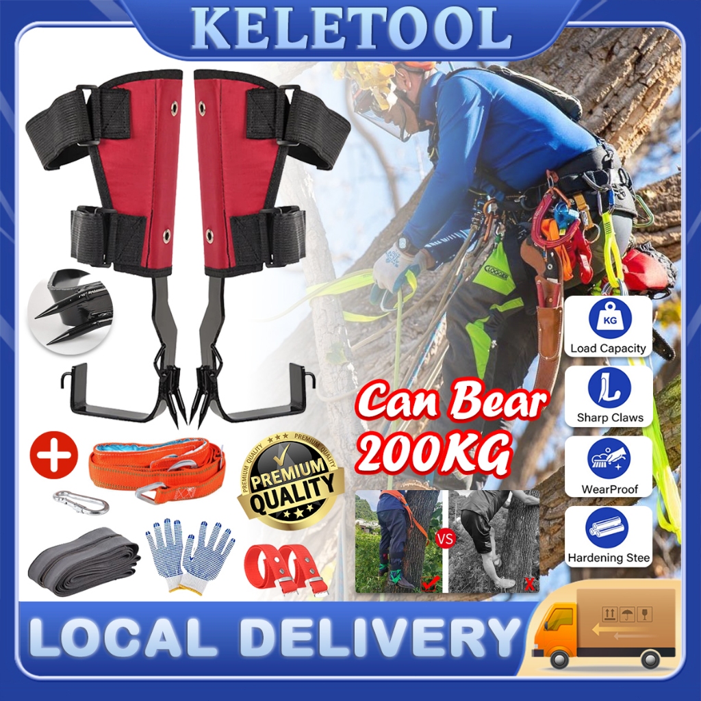 Tree Climbing Gear Set Tree Pole Climbing Spikes Set 1/2 Gears Steel ...