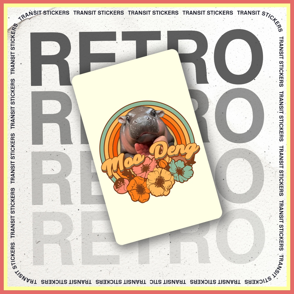 Retro Moo Deng LRT, MRT, BRT, TnG and MyRapid Card Sticker Transit ...