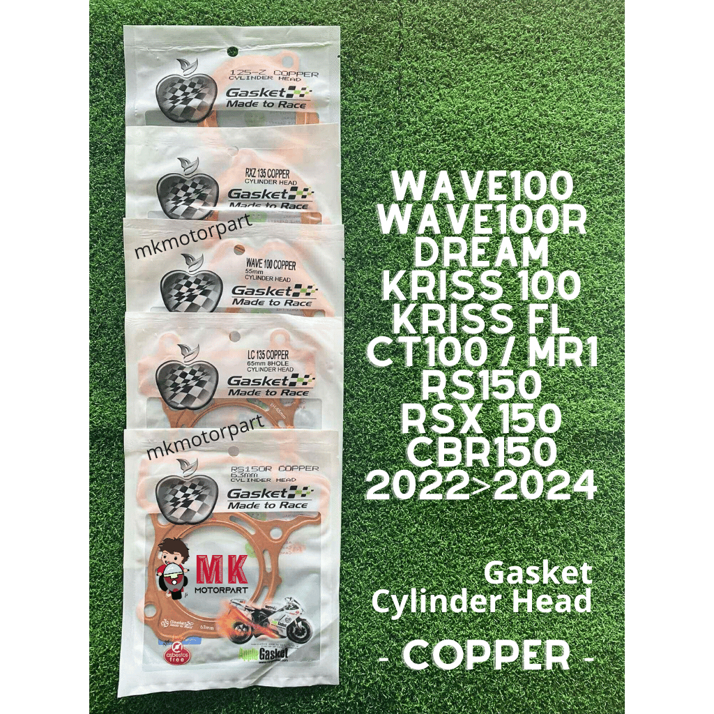 [ COPPER ] Gasket CYLINDER HEAD Honda Wave100 R Ex5 Dream Kriss 100 FL ...