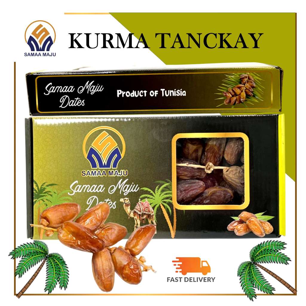 Kurma Tangkai Premium Deglet Nour Branch Dates of Tunisia 400G samaa ...