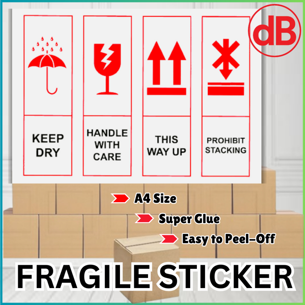 (5pcs/set) Fragile Sticker/ Handle With Care/ This Way Up/ Prohibit ...