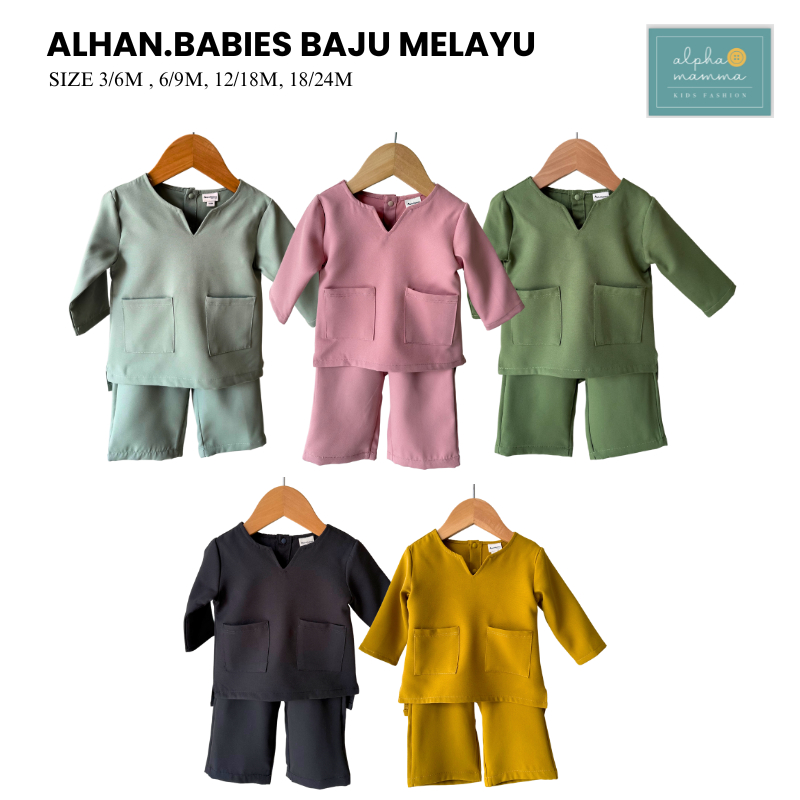Alpha Mamma - 2025 ALHAN Baju Melayu Babies Teluk Belanga Size 3/6M-18 ...