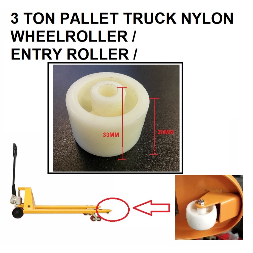 3 TON PALLET TRUCK NYLON ROLLER / ENTRY ROLLER / FRONT WHEEL | Shopee ...