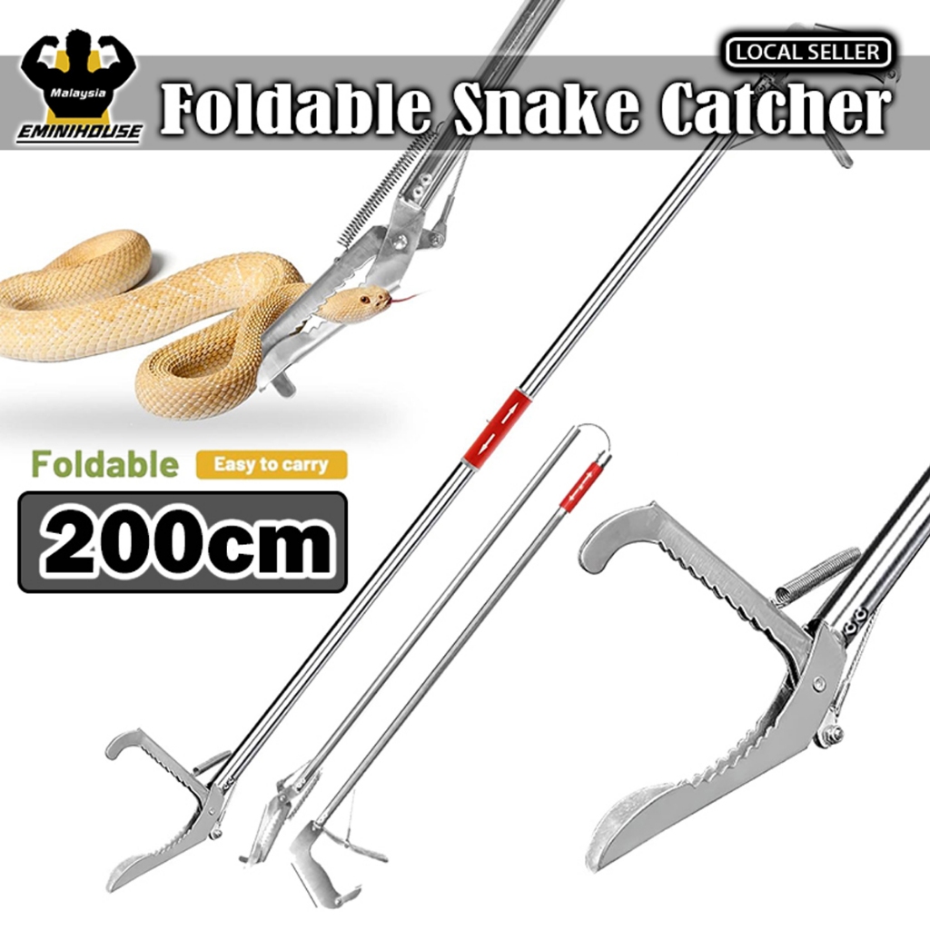 Snake Stick Catcher Stainless Steel Snake Tongs Clamp Long Handle Snake ...