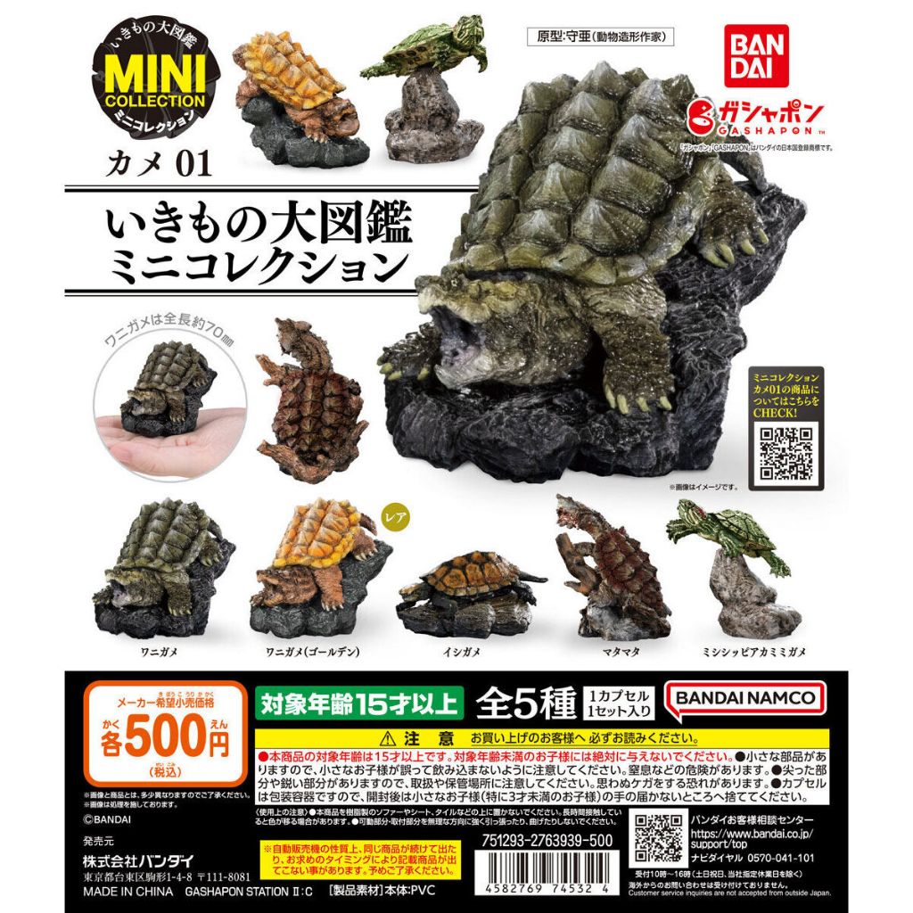 [Bandai] Ikimono Daizukan Mini Collection Kame Turtle Figure 迷你昆虫日本扭蛋 ...