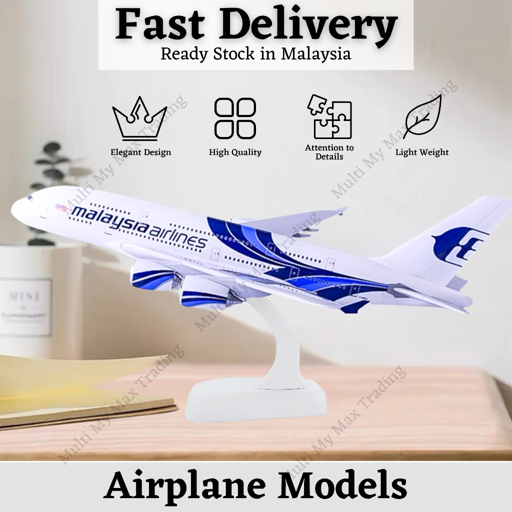16cm Airplane Model Aeroplane Diecast Metal Pesawat Kapal Terbang Airbus MAS A320/A380/ A350 ...