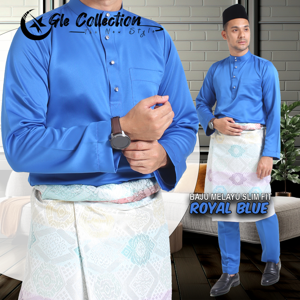 RAYA 2025 {SLIMFIT} Baju Melayu By GLE Collection 2025 Royal Blue ...
