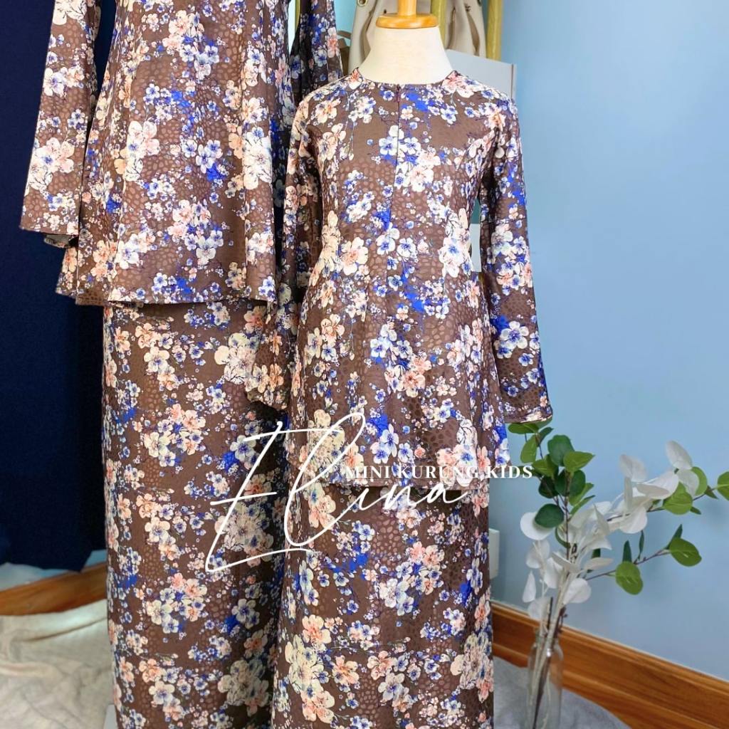 Mini Kurung ELINA kids Material Jaquard Silk baju raya 2025 trend ...