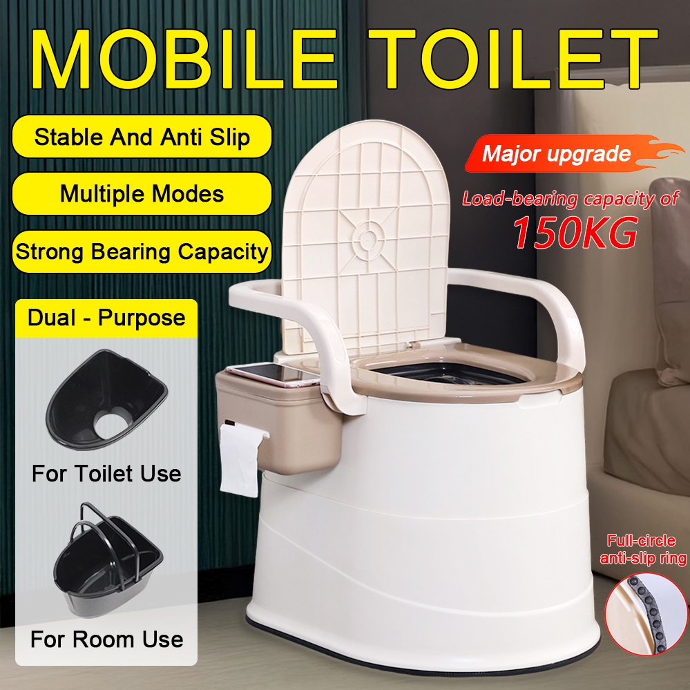 Mobile Bedside Seat Toilet Bowl Elderly Pregnant Women Indoor Commode ...