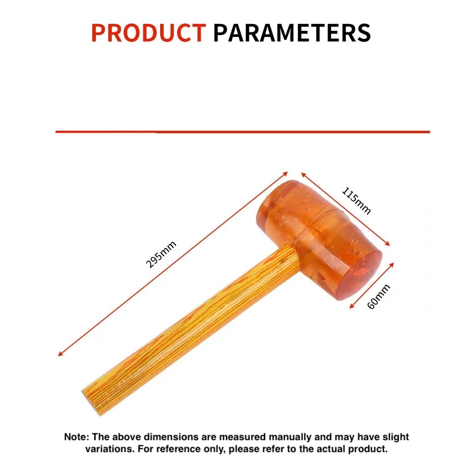 TRANSPARENT RUBBER MALLET DUAL FACE TILE FLOOR HAMMER / PENUKUL GETAH (ORANGE) | Shopee Philippines