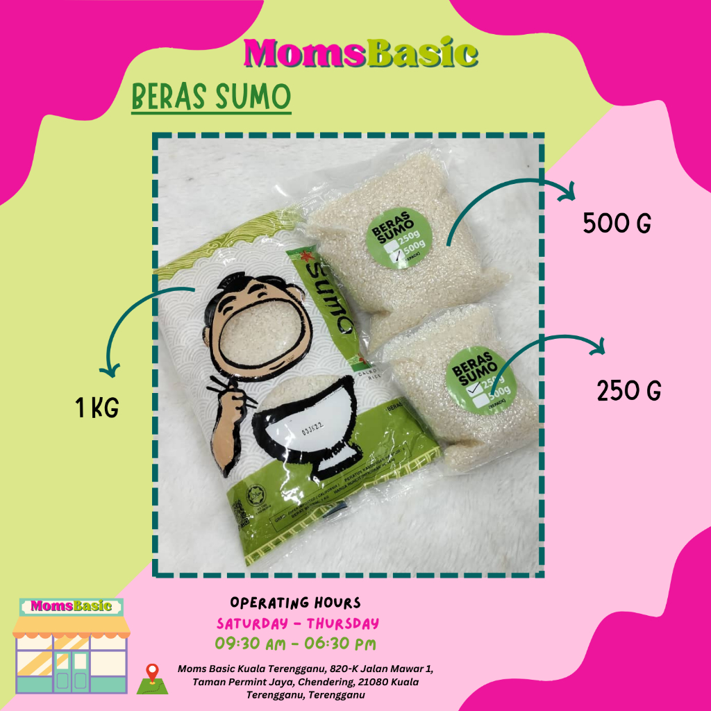 SUMO RICE BABY RICE SUMO RICE 1KG SUMO RICE 250 KG REPACK | Shopee ...