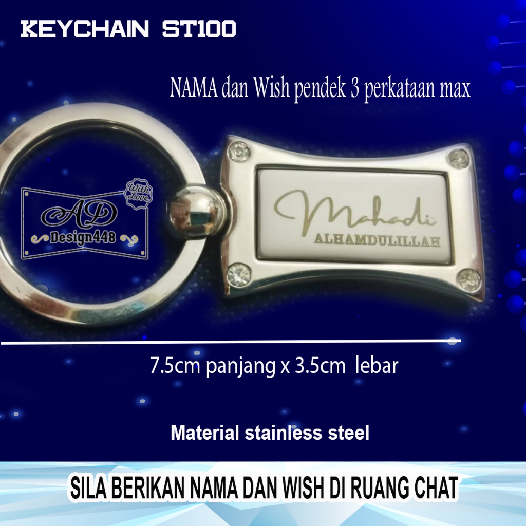 KEYCHAIN NAMA STAINLESS STEEL (COSTUME MADE) ST100 | Shopee Philippines
