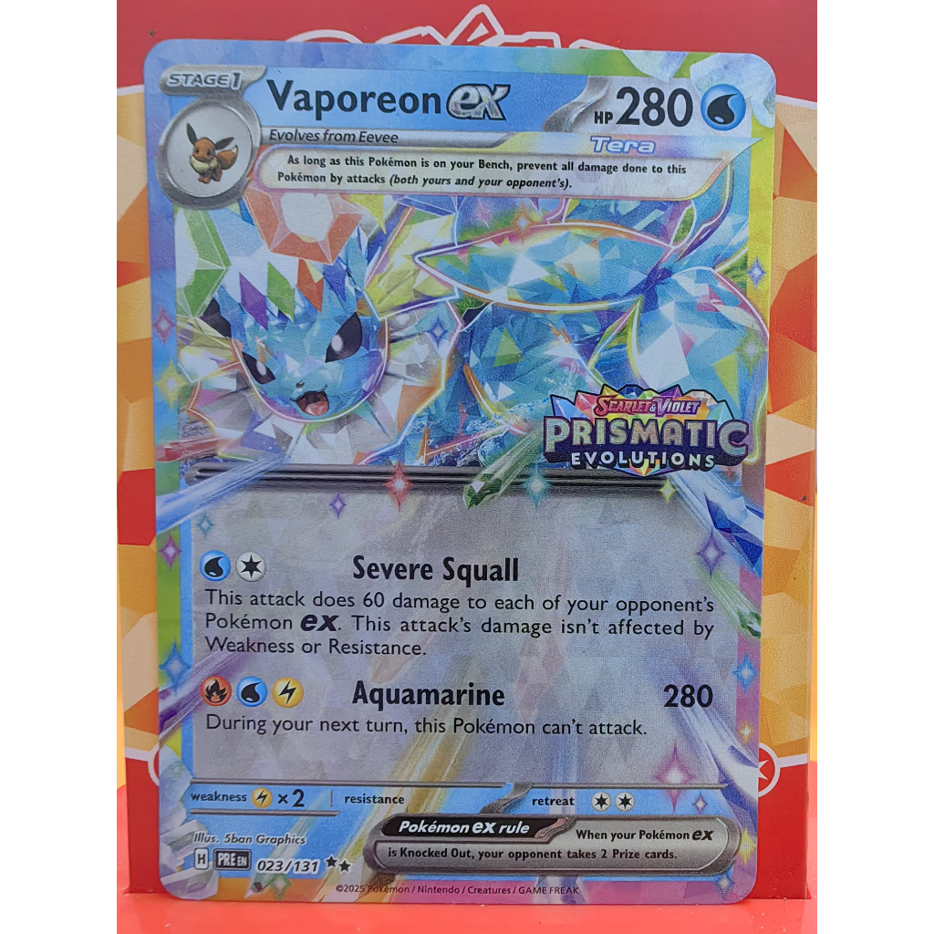 Vaporeon ex - 023/131 (Prismatic Evolutions Stamp) - Miscellaneous ...