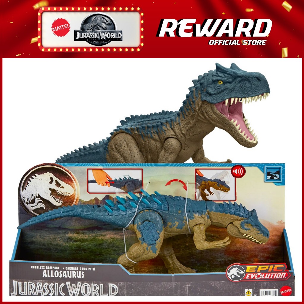 Jurassic World Ruthless Rampagin Allosaurus Dinosaur Toy With Attack ...