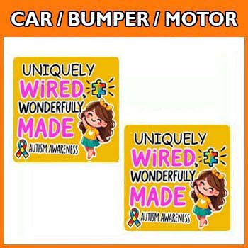Autistic Autism Girl - Car Sticker / Bumper Sticker / Small Stickers ...