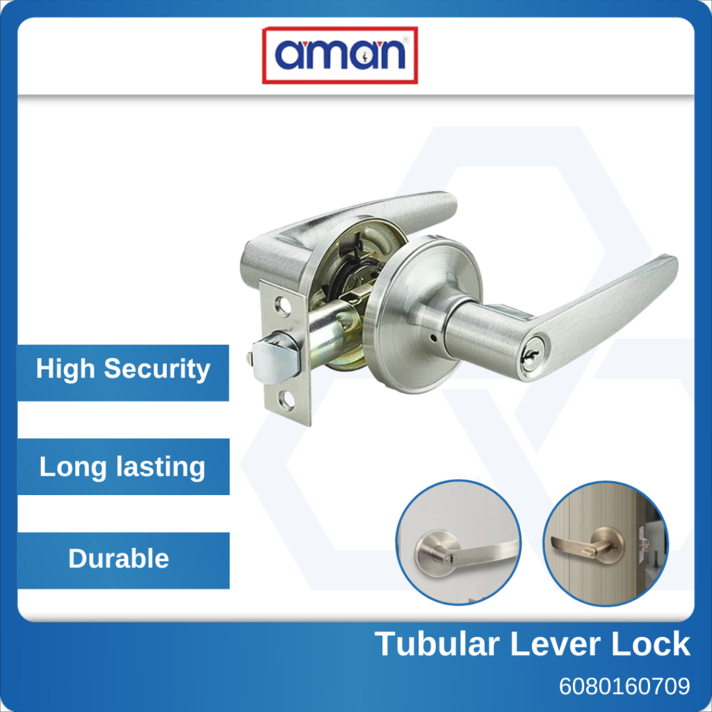 AMAN 2841 CS Tubular Hand Leverset Door Lock Set Tubular Level Lock ...