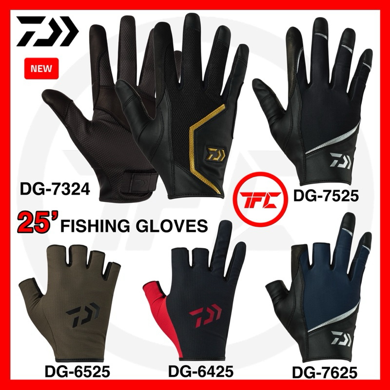 2024 2025 DAIWA Offshore Leather Fishing Gloves Saltwater DG6424 DG7124 DG7224 DG7324 DG Salt ...