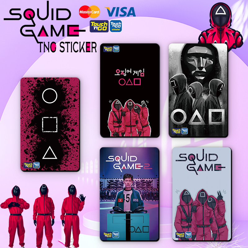 Squid Game TNG Sticker - Tng Touch N Go/Bank card protective Sticker ...