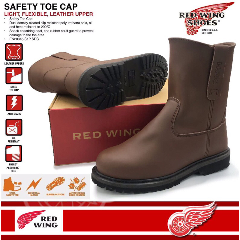 Mens Safety Pecos RWing HighCut Boot / Kasut Boot Kulit Premium Quality ...