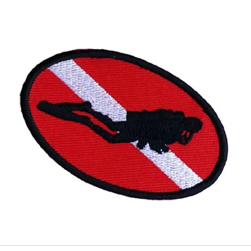 Scuba Diving Flag Embroidered Patches Iron On Patches Backpacks Bag ...