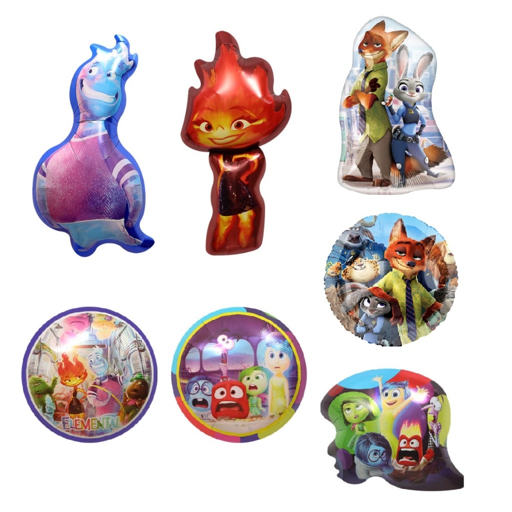Elemental & Inside Out & Zootopia Cartoon Themed Foil Balloon Birthday ...