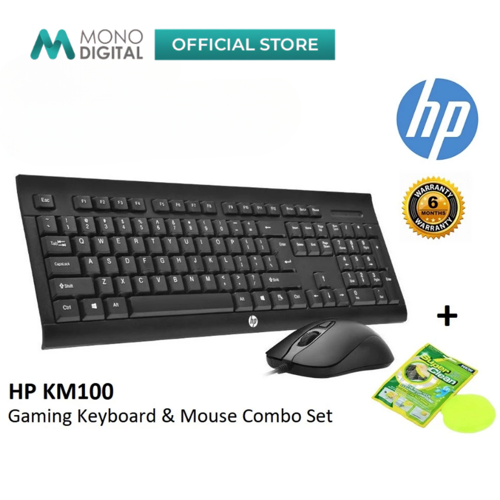 HP KM100 KEYBOARD AND MOUSE COMBO WIRED USB OFFICE DESKTOP PC KEYBOARD ...