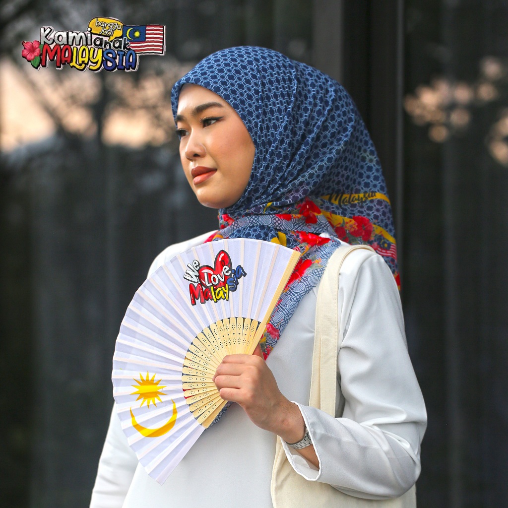 Premium Mother Child Hand Paper Fan & Hijab & Square Hijab Tote Bag ...