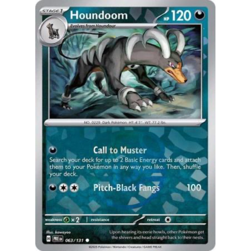 Pokemon TCG - Scarlet & Violet Prismatic Evolutions Houndoom - 063/131 ...