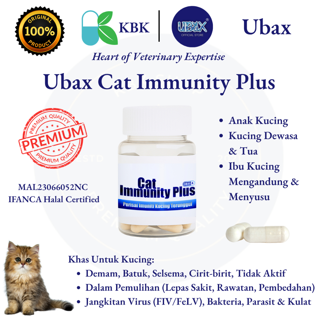 Ubax Cat Immunity Plus Booster Gemuk Kucing Cat Immune Booster ...