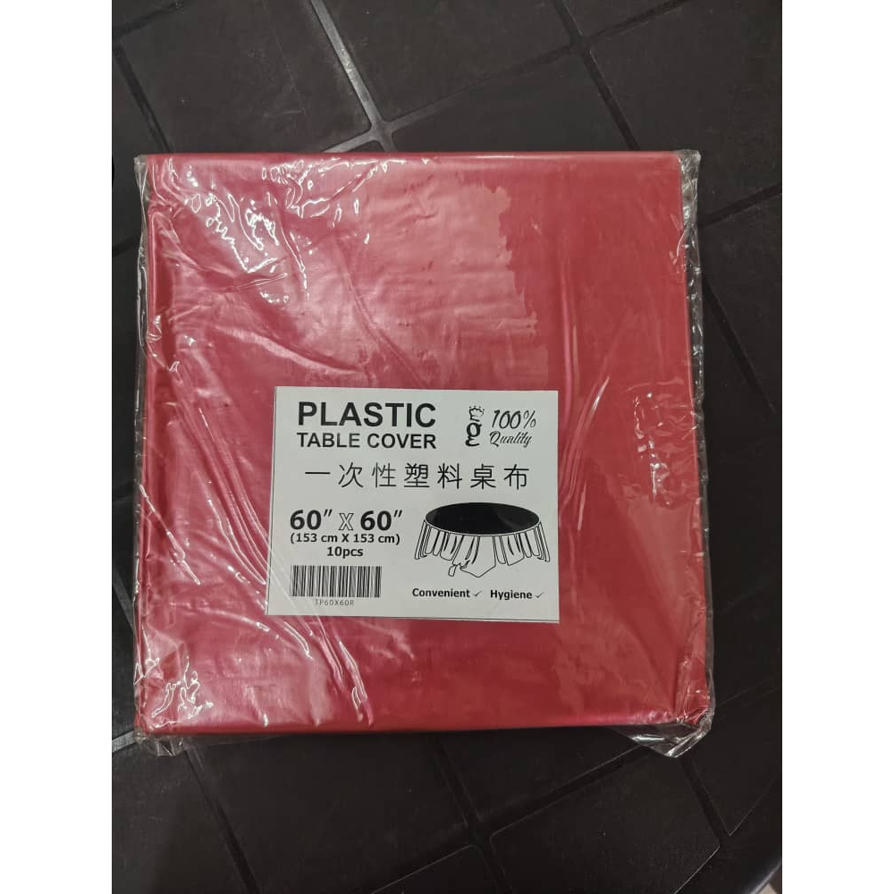 Disposable Table Cloth Plastic / Alas Meja Plastik (60"X60") | Shopee ...