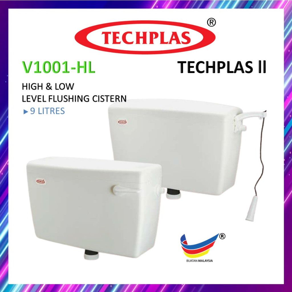 Techplas 9 Liter 1001 Low Level & High Level Toilet Cistern 9 Liter ...